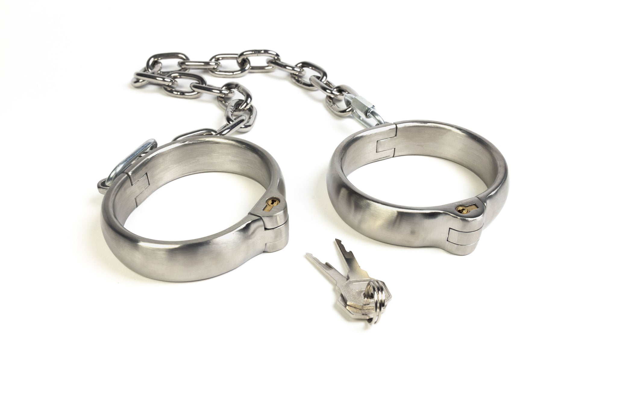 Legcuffs - Brushed stainless steel push-in lock